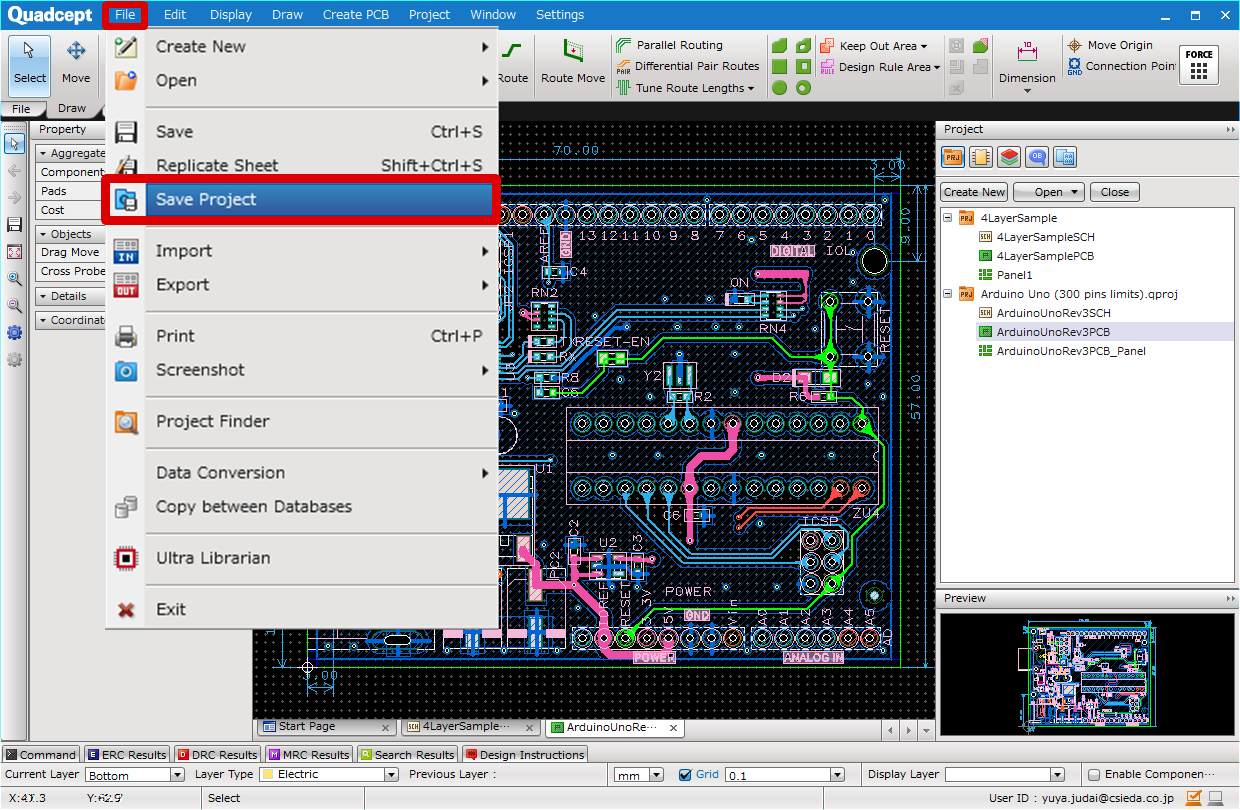 Quadcept - Save Project